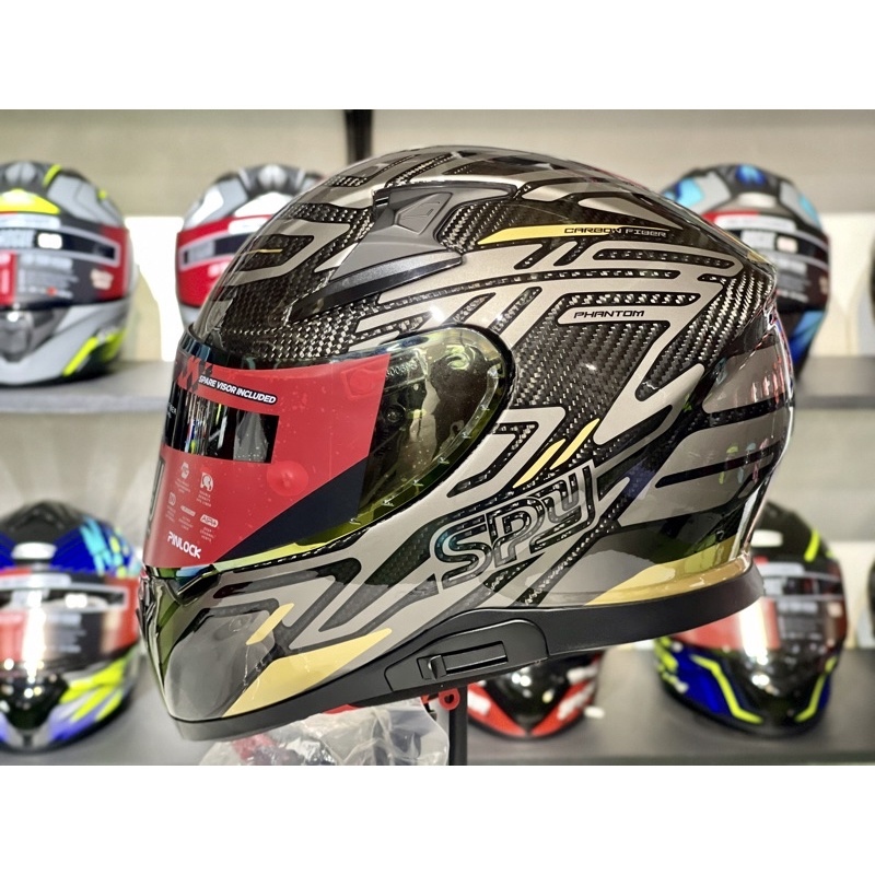 SPYDER RECON PHANTOM CF Full-Face Dual Visor Helmet with Freebies ...