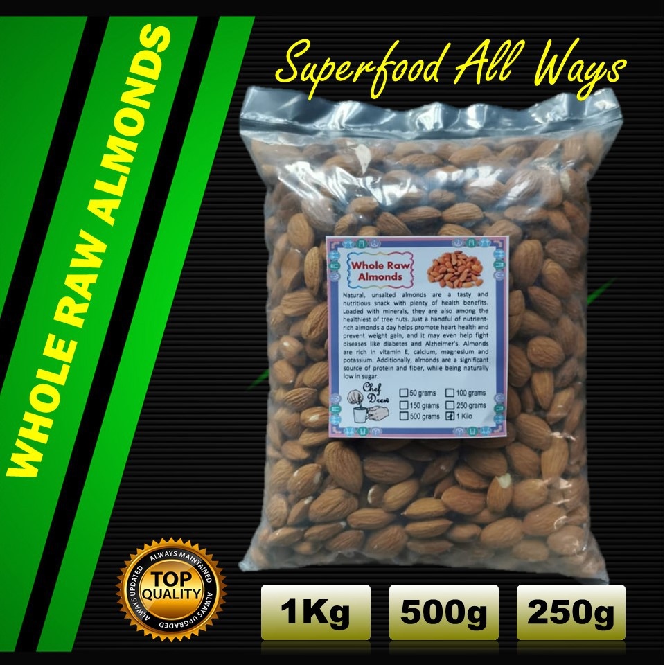 Snack Sweets WHOLE RAW ALMONDS (250g 500g 1kg) | Lazada PH