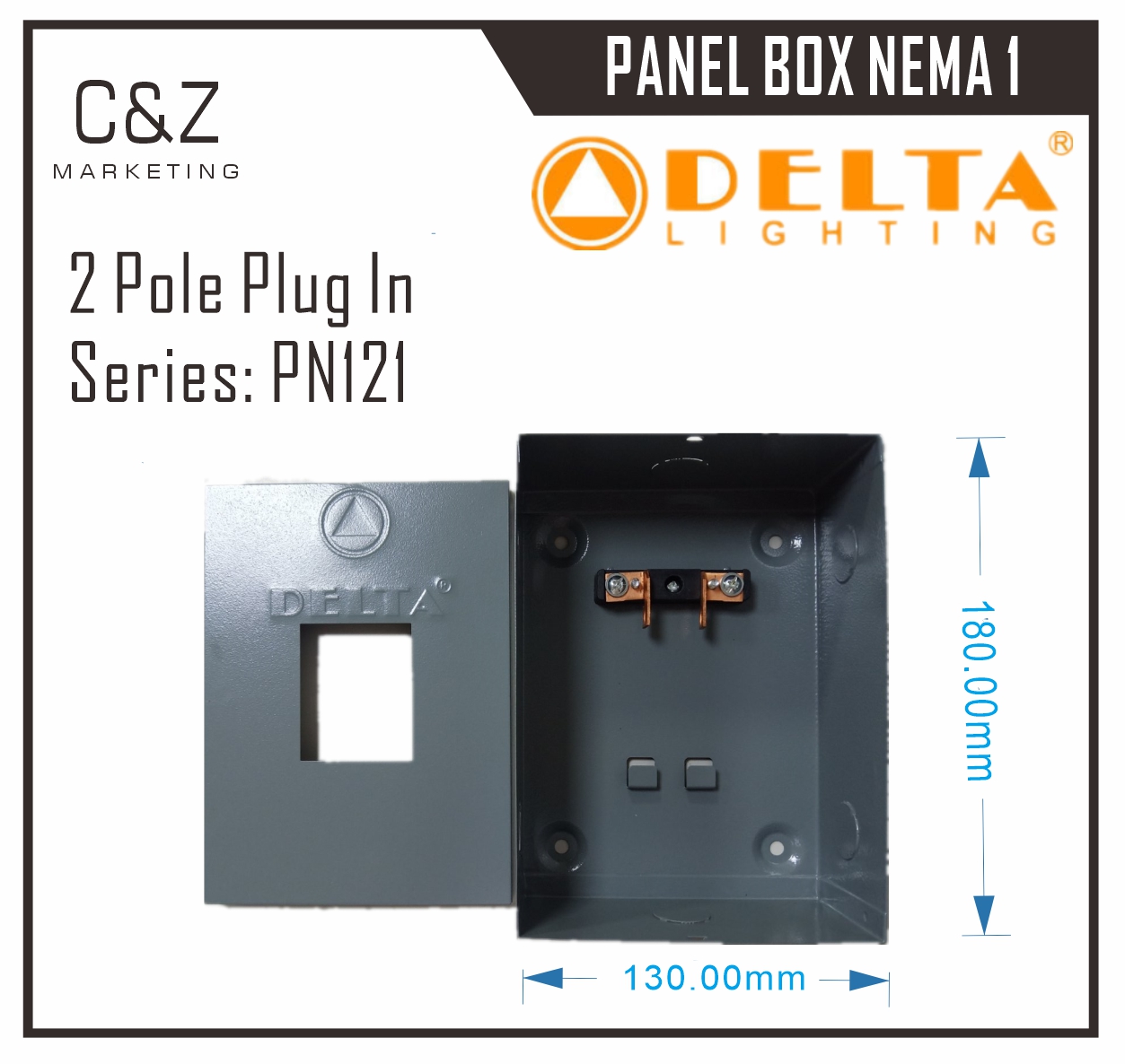 PANEL BOX NEMA 1 CIRCUIT BREAKER ENCLOSURE 2 POLE PLUG IN (PN121 ...