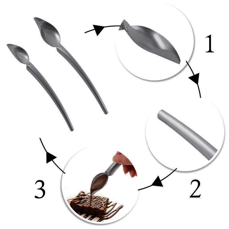 DIY Stainless Steel Chocolate Spoon Pencil Spoons Cake Decorating ...