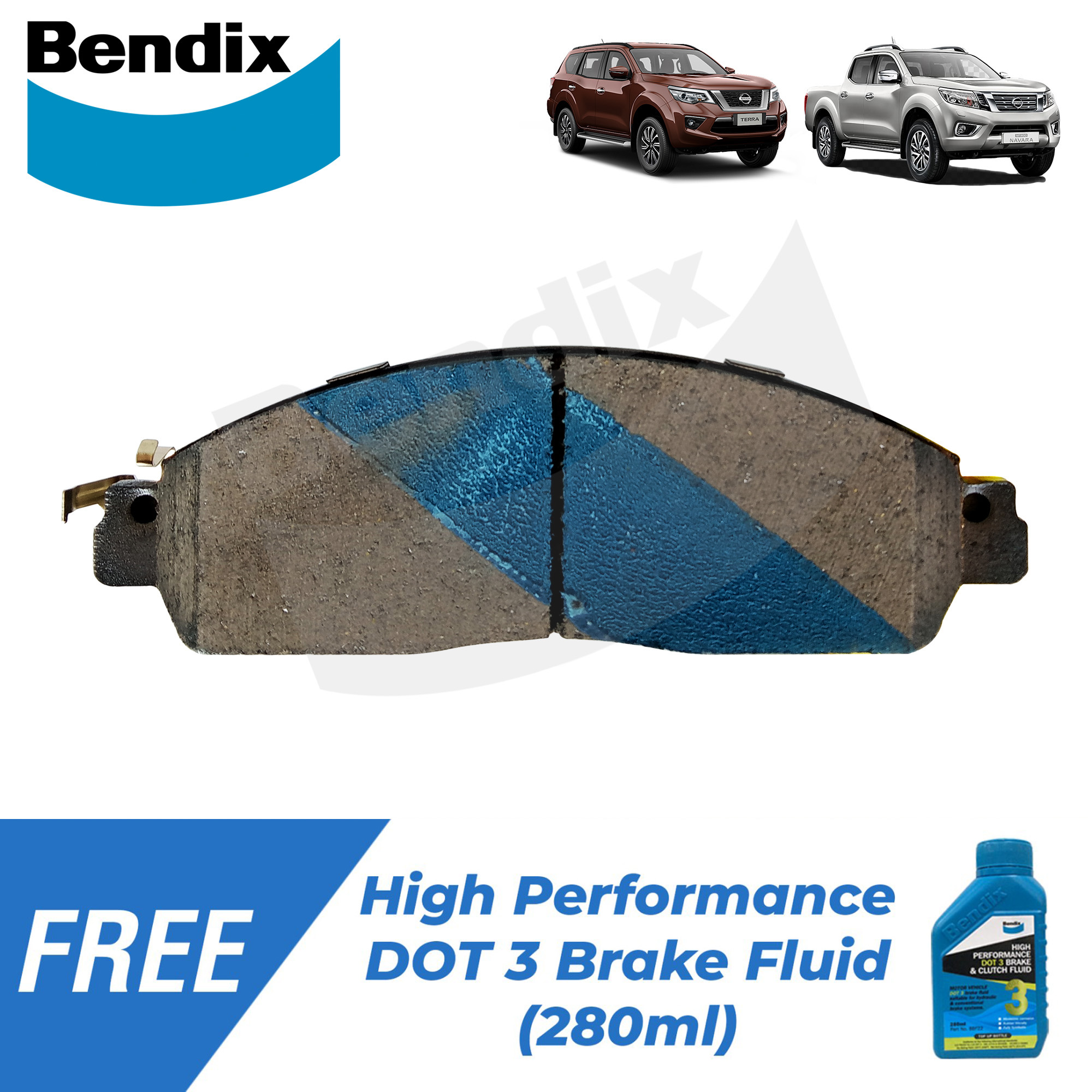 Bendix Brake Pads 4WD DB2374 Front Set for Nissan Navara NP300 2015-2021 and Terra 2018-2021 ...
