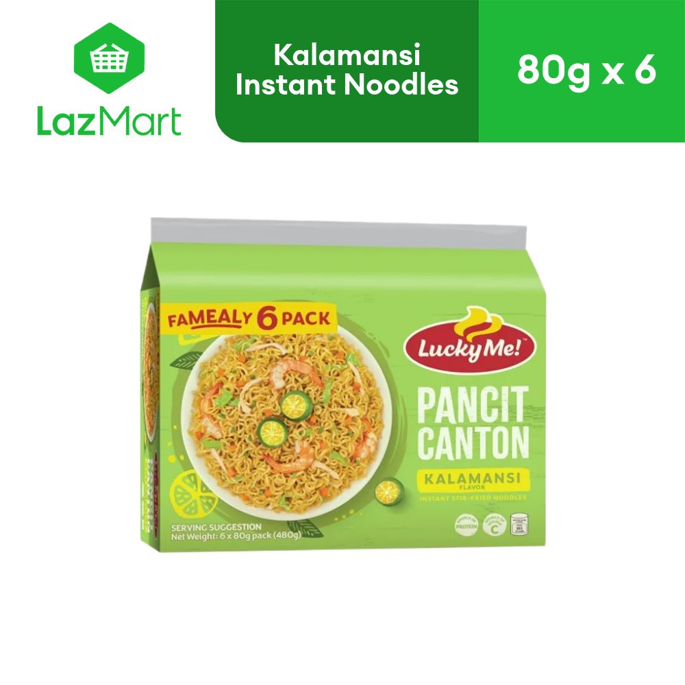 Lucky Me! Pancit Canton Kalamansi Multipack 80g x 6 (Dry Instant Noodles) [Expiry Date 2025-04 ...