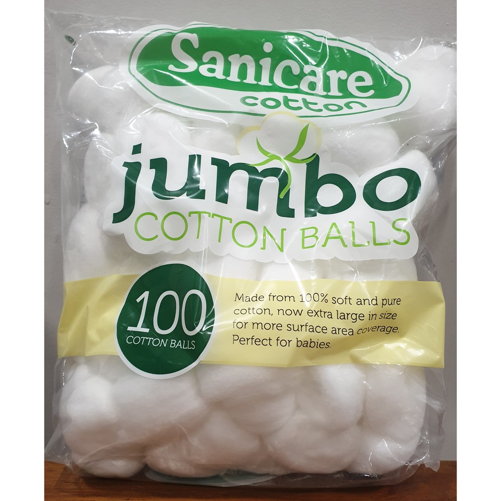 【READY STOCK】 Sanicare Jumbo Cotton Balls 100 pcs☚ | Lazada PH