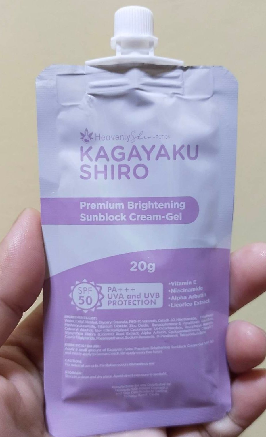 KAGAYAKU SHIRO Premium Brightening Sunscreen Cream-Gel Spf50 PA++++ UVA ...