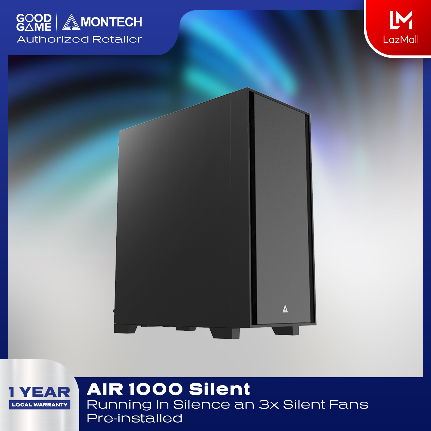 Montech AIR 1000 Series Black ATX Mid Tower Case - High-end Vinyl Based ...