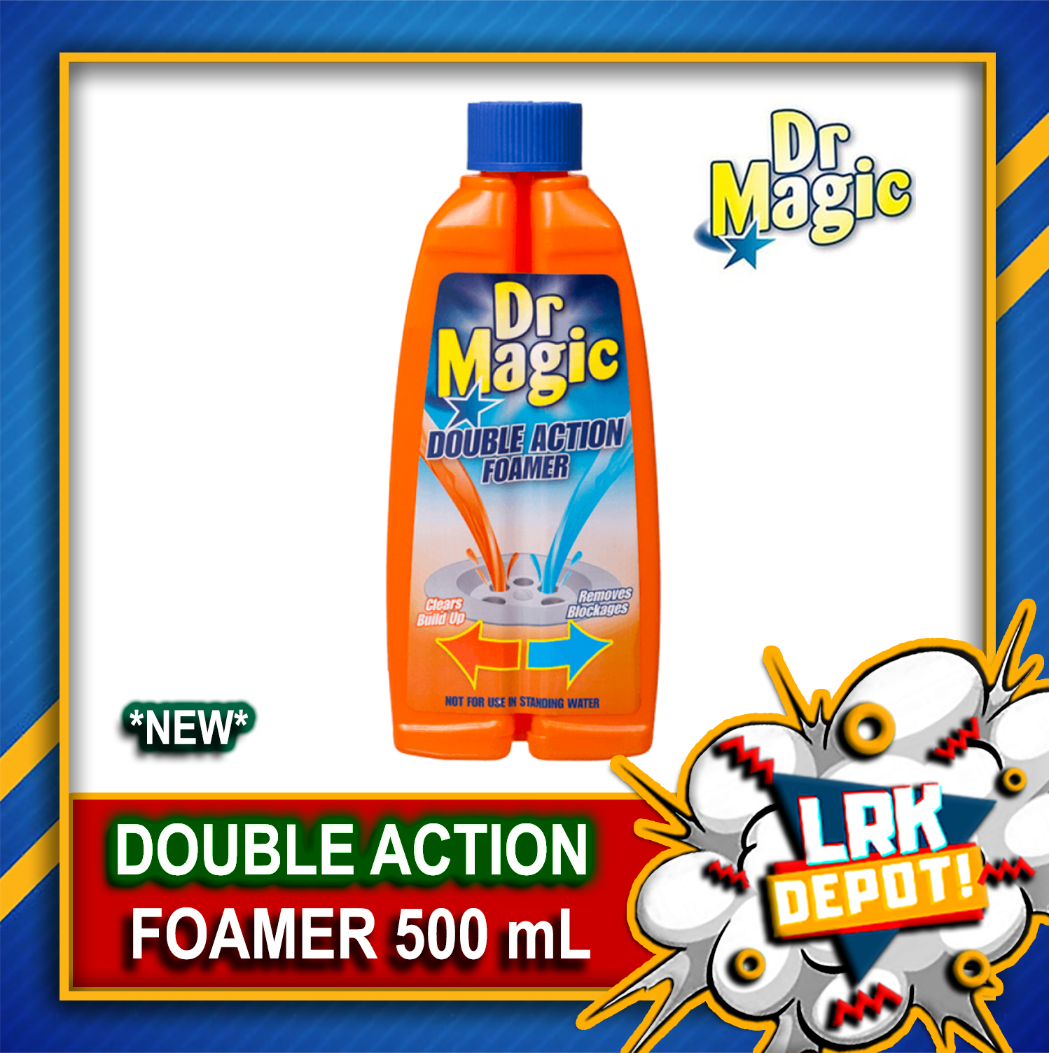 Dr Magic Double Action Foamer Drain Cleaner (500mL) Dr. Magic for Pipes ...