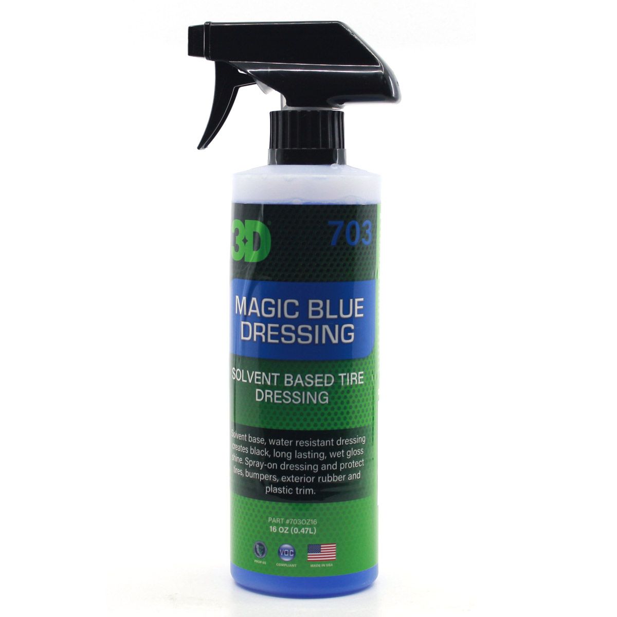 3D Magic Blue Dressing 16 oz Solvent Based Tire Dressing Macolay ...