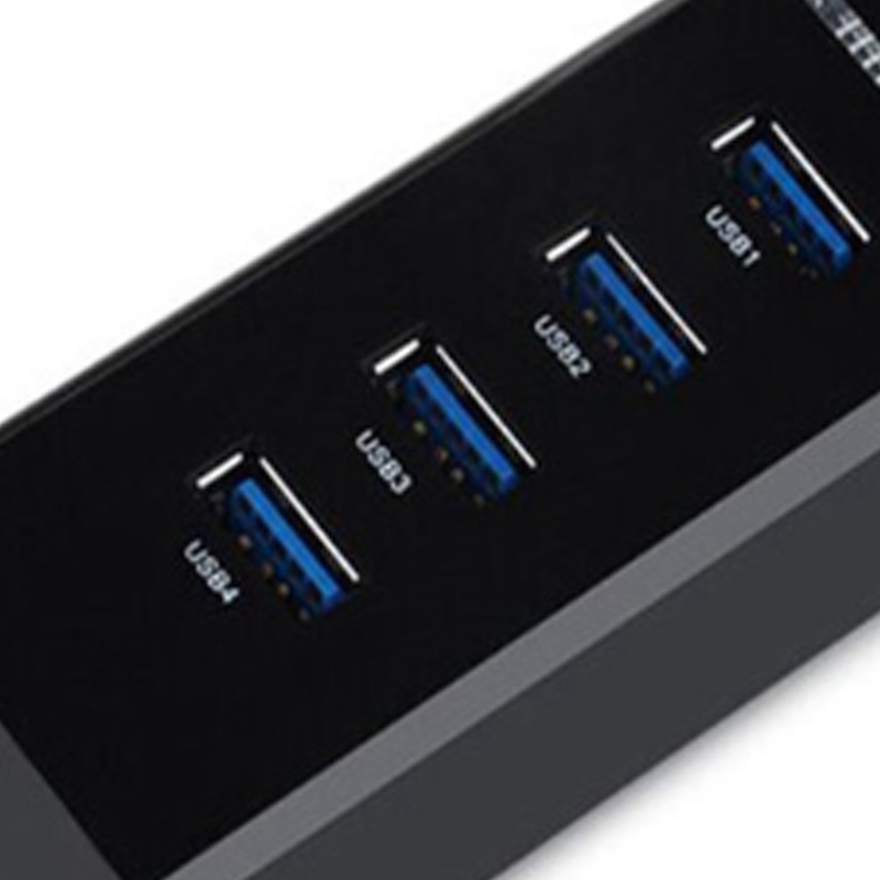 4-Port USB 3.0 Hub Long Cable 12-Inch with Micro-USB Charging Port Data ...