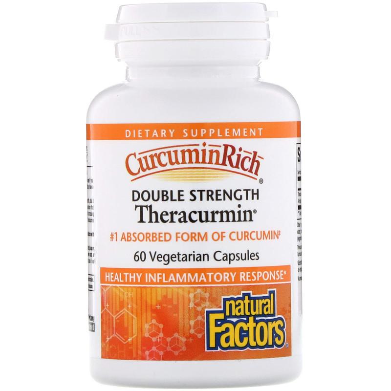 Natural Factors, CurcuminRich, Double Strength Theracurmin, 60 Veggie ...