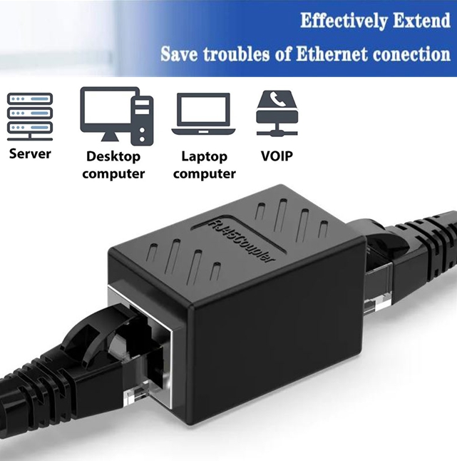 Female to Female Network LAN Connector Adapter Coupler Extender RJ45 ...