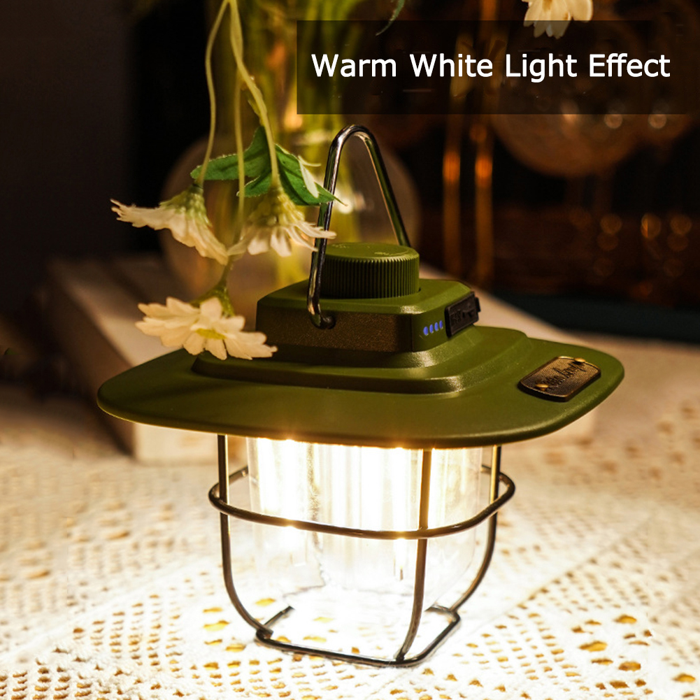 【Arrive In 1-3 Days】LED Hanging Lantern Vintage Portable Hanging Tent ...