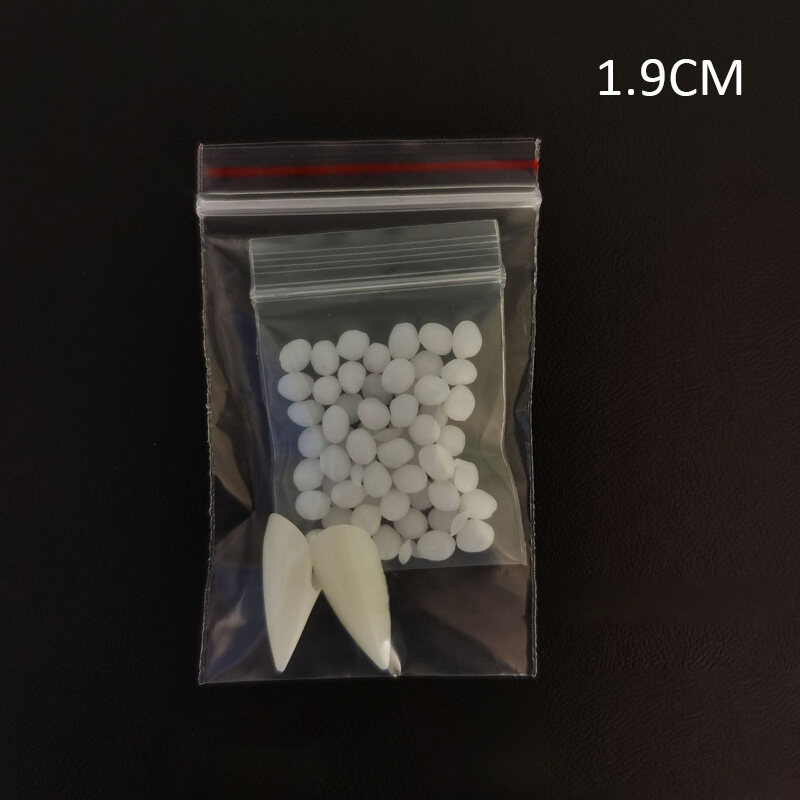 [COD]1 Pair False Teeth 1 Bag Adhesive Vampire Werewolves Fangs Fake ...