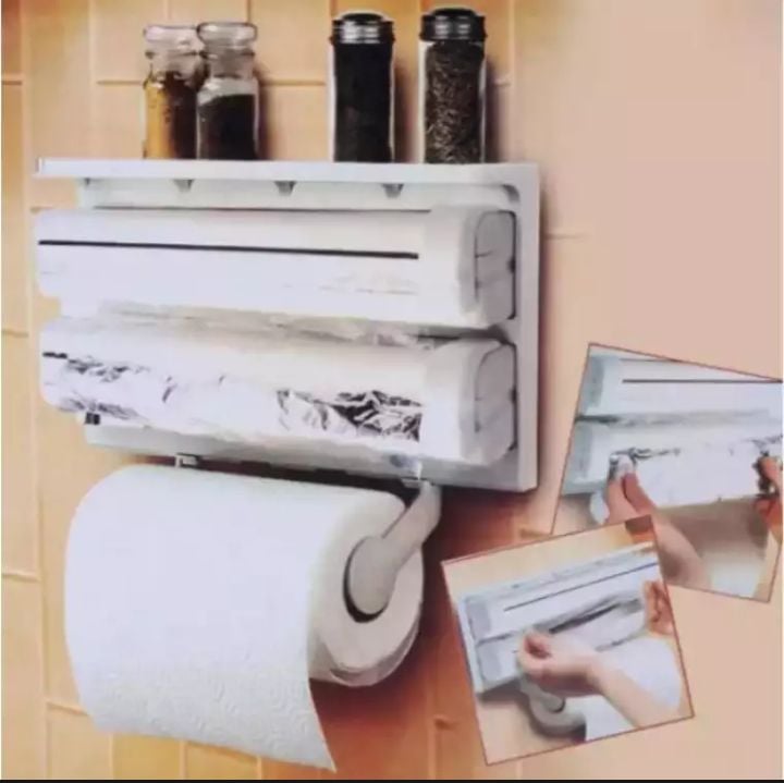 3-in-1 Kitchen Triple Paper Dispenser & Holder, Kitchen Tissue Holder ...