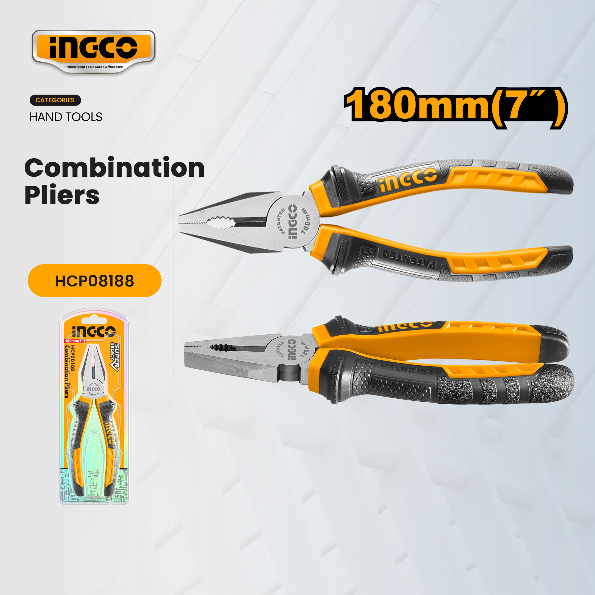 Ingco Combination Pliers 7"/180mm HCP08188 IHT | Lazada PH