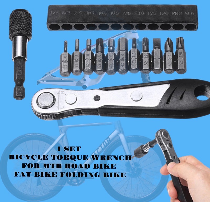 MTB Mountain Bike Road Torque Wrench Set Allen Key Socket Bicycle ...