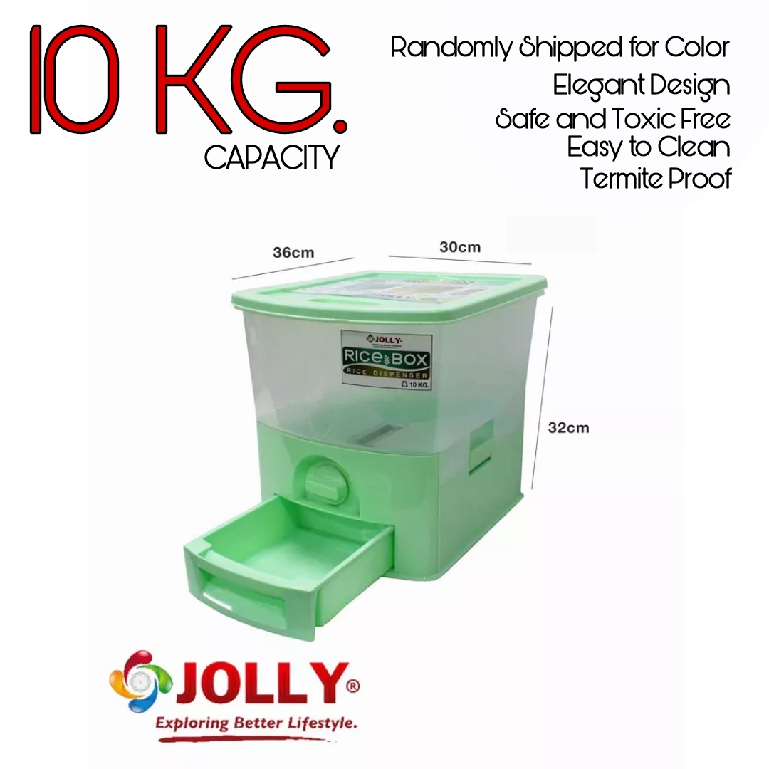 JOLLY RICE BOX RICE DISPENSER (10KG) RICE CONTAINER STORAGE FOR RICE ...