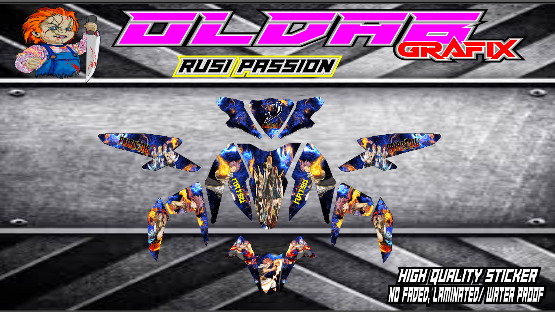 RUSI PASSION 125 STICKER FULL BODY DECALS, FAIRY TAIL, 126 | Lazada PH