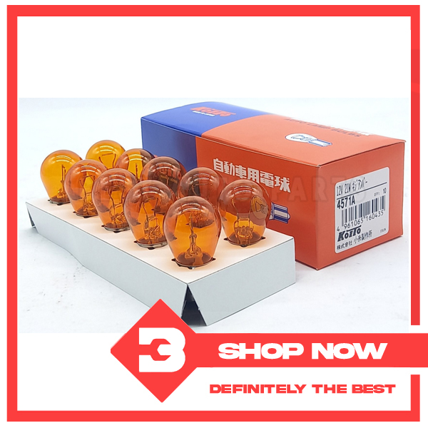KOITO Auto Bulb (AMBER GLASS) S25 12V 21W (10pcs) -HB-4571A | Lazada PH