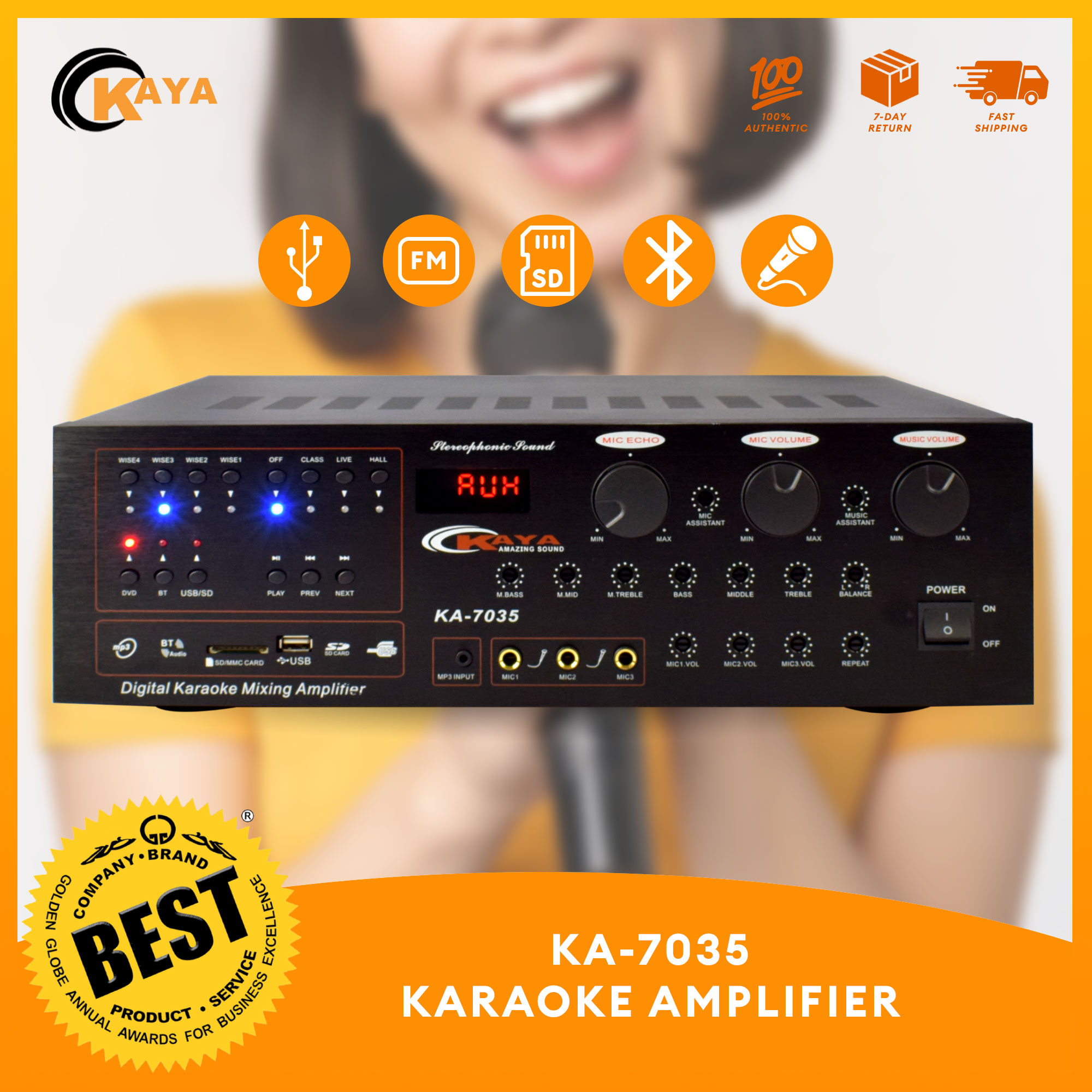 Karaoke Amplifier - (KAYA 7035BT) - Power Mixing Amplifier Stereo ...