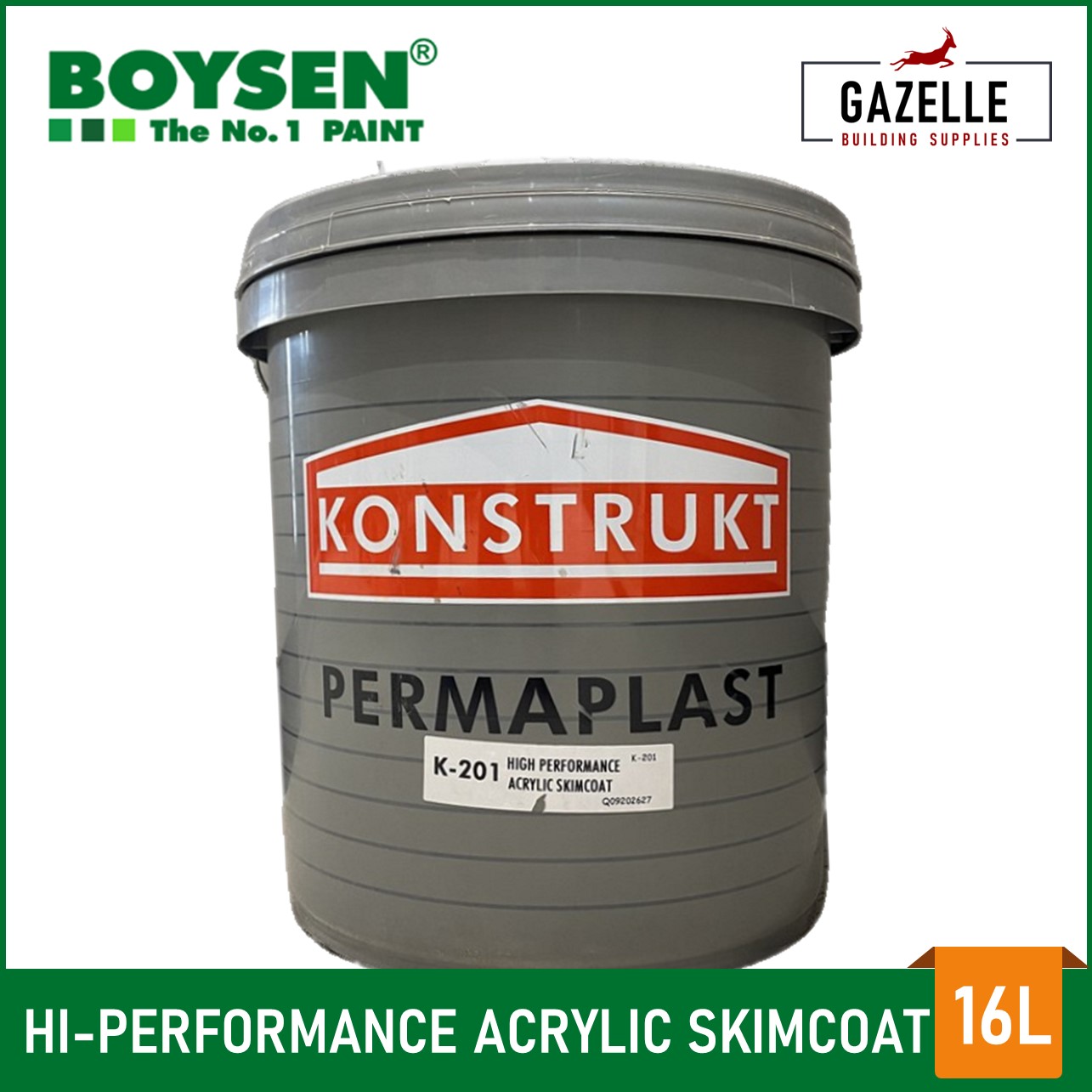 Boysen Konstrukt Permaplas K-201 High-Performance Acrylic Skimcoat ...