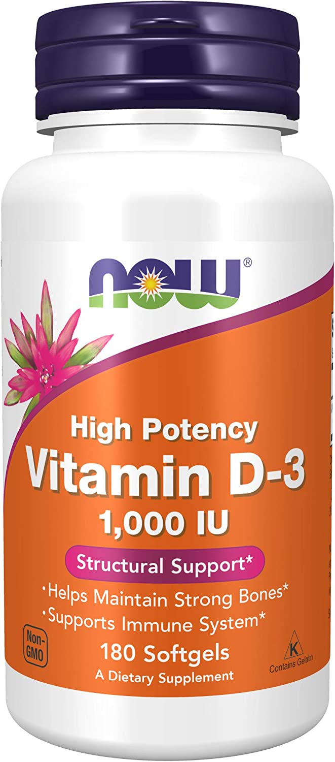 NOW Vitamin D3 High Potency, Bone and Immune Health, Structural Support ...