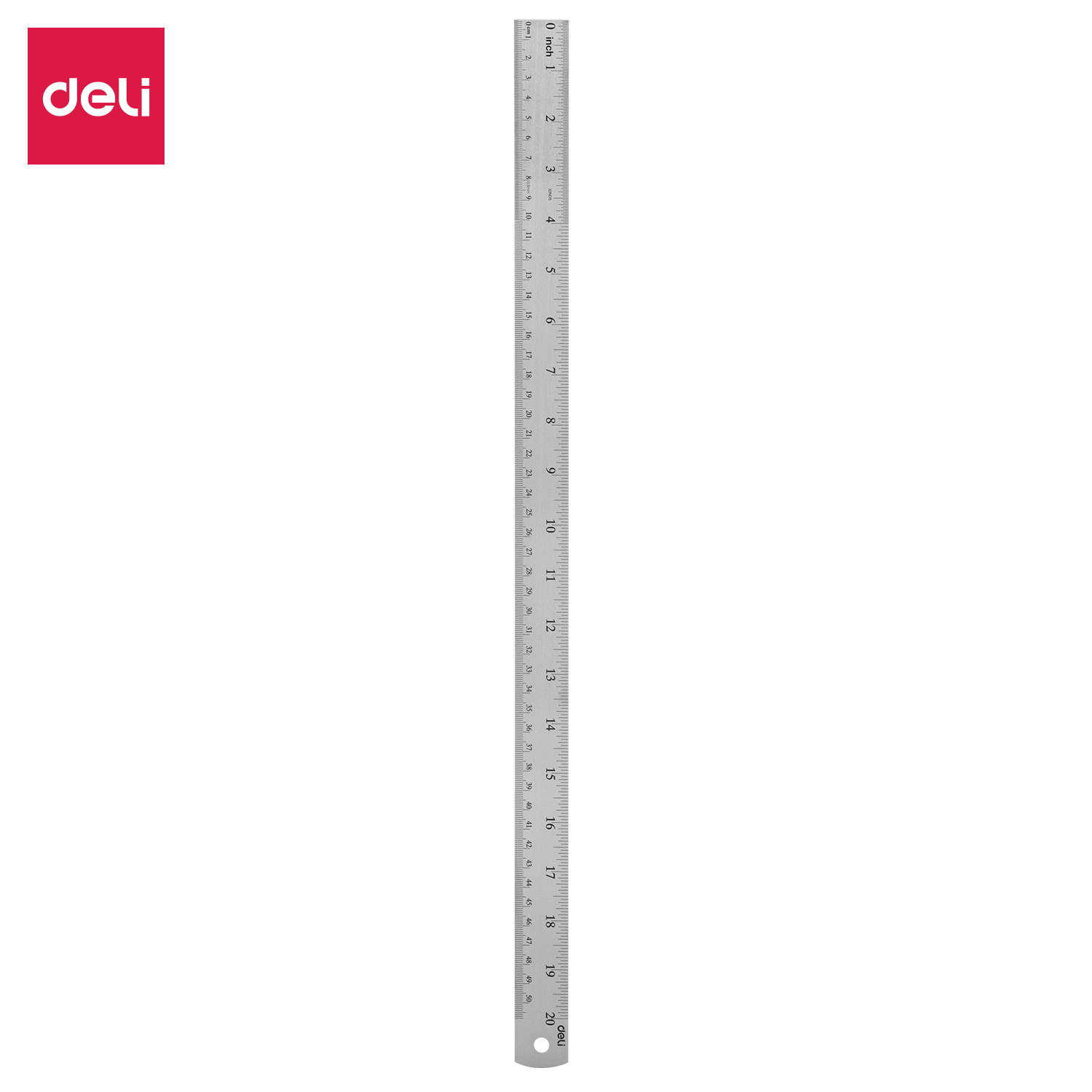Deli E8464 Steel Ruler 50 cm, 20 inch, Metric and inch graduation ...