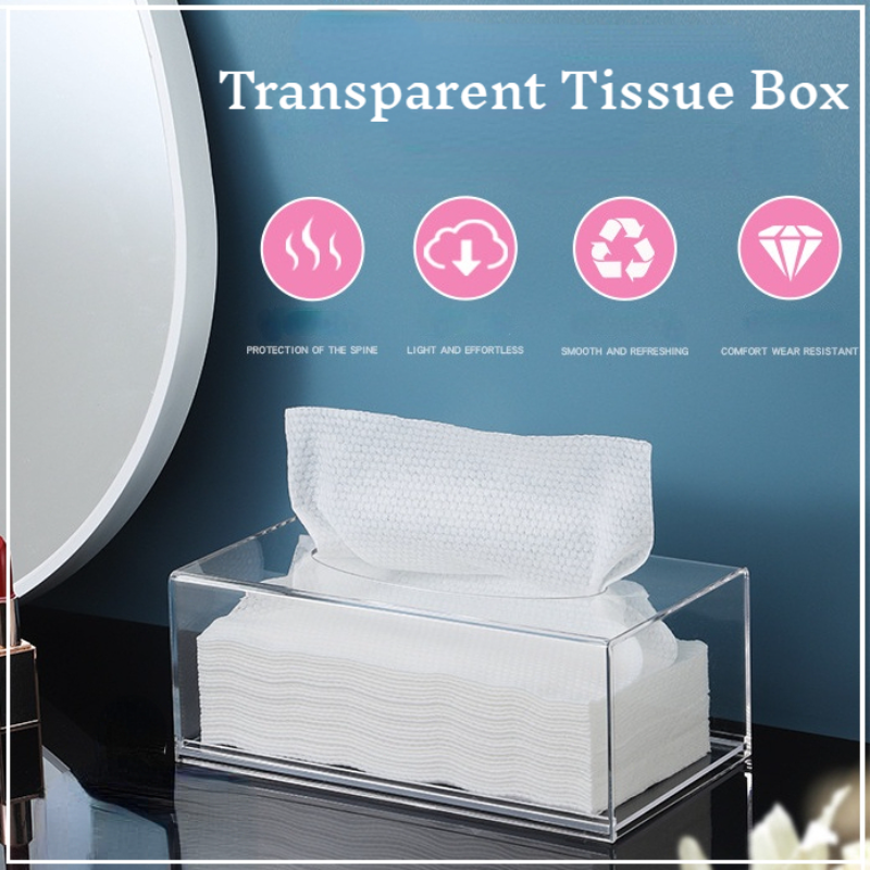 Acrylic Transparent Tissue Box Storage Holder Clear Rectangular Paper ...