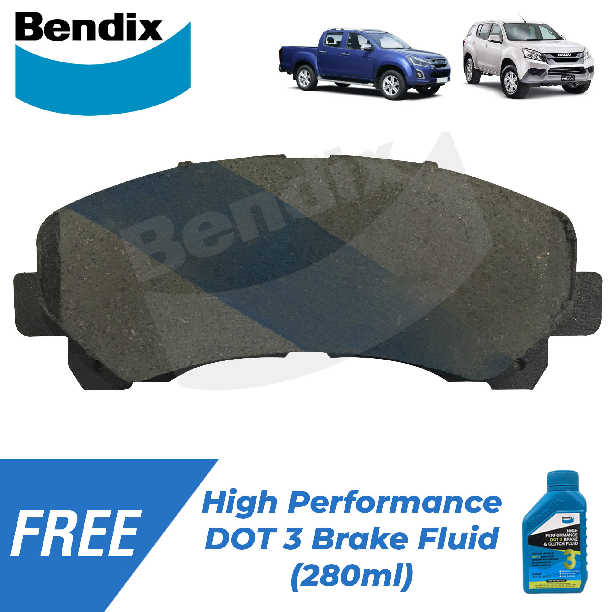Bendix Brake Pads 4WD DB1841 Front Set for Isuzu D-Max, Alterra, MU-X ...
