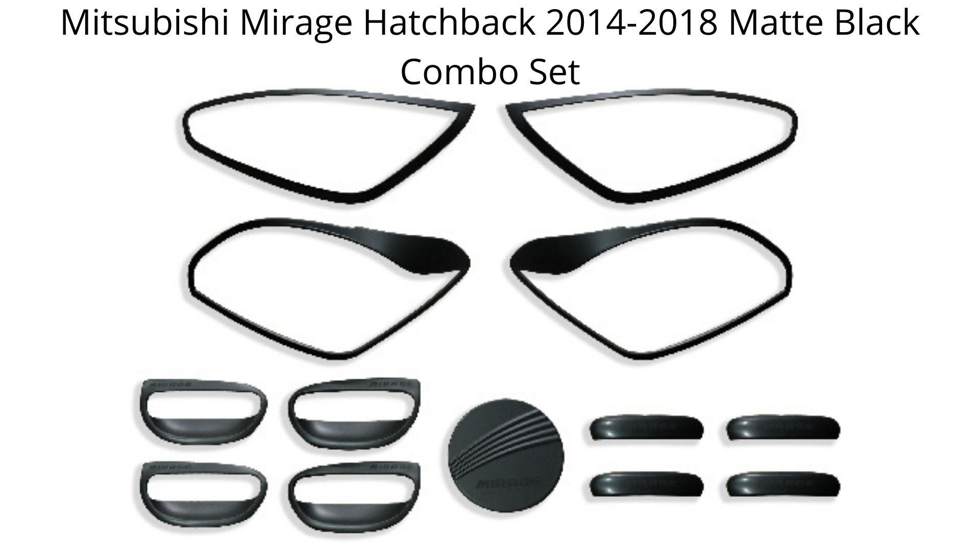Garnish Matte Black Cover - Mitsubishi Mirage Hatchback GLS 2014 2015 ...