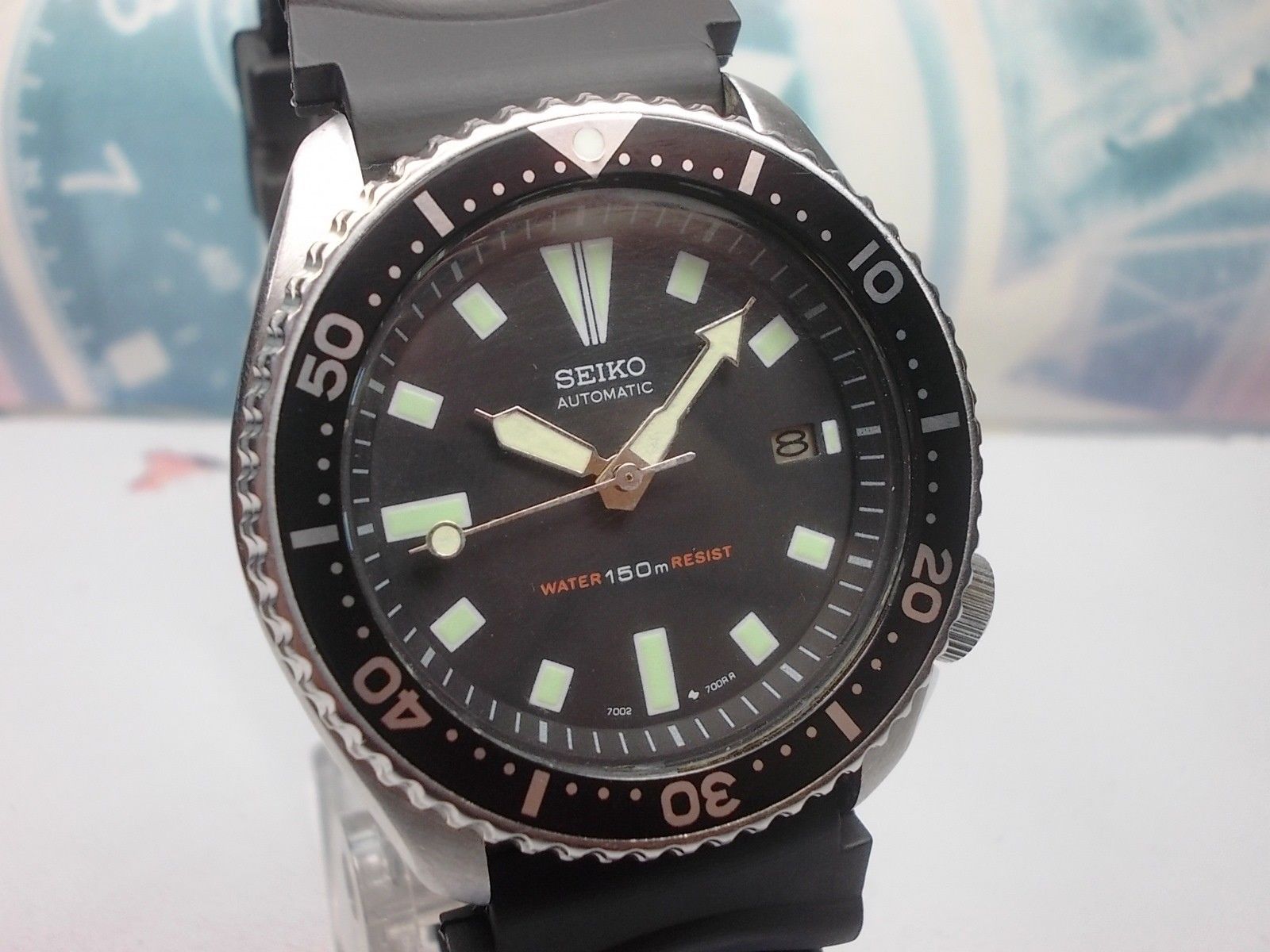 Seiko Automatic Divers Watch Water Resistant 200m Black Rubber Strap ...