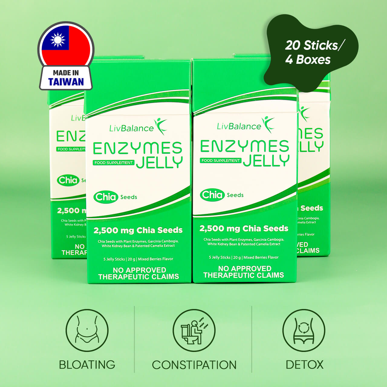 LivBalance Enzymes Jelly (20x): Bloating, Constipation, Detox ...