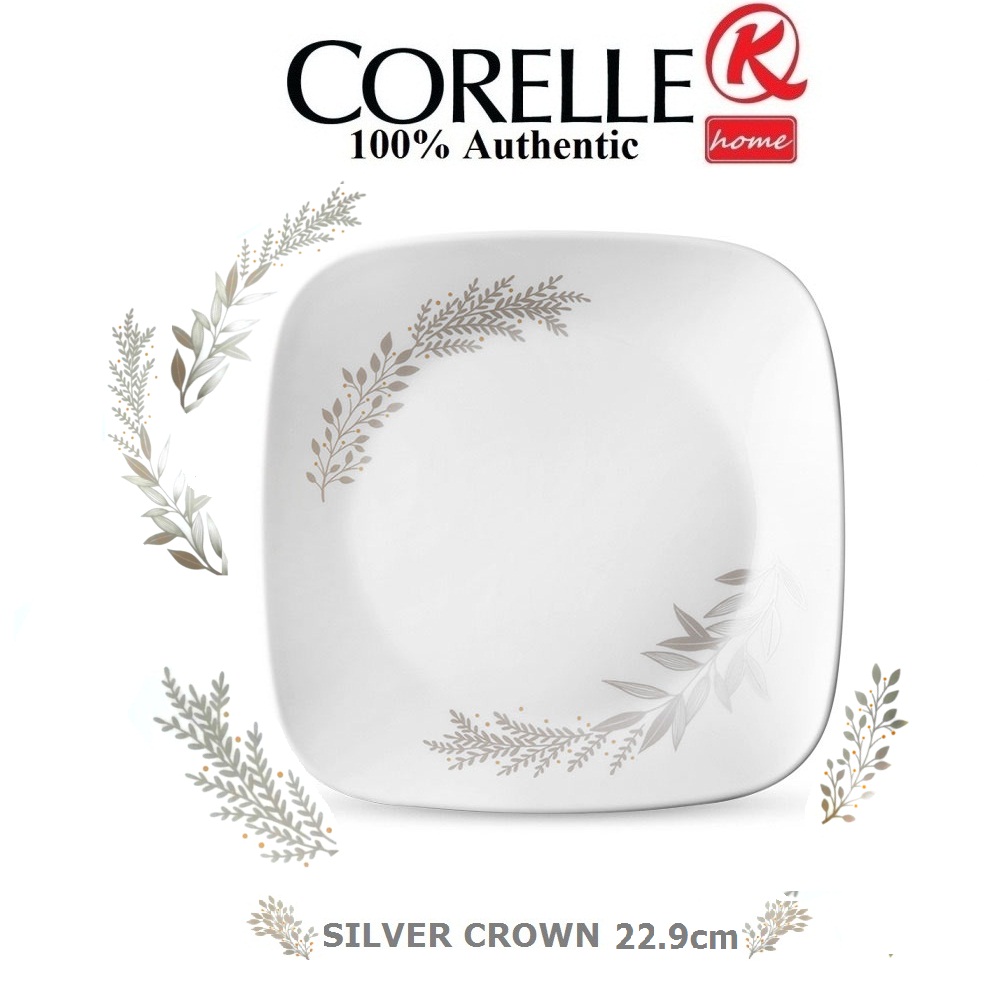 CORELLE Square Luncheon Plate 22.9cm Silver Crown | Lazada PH