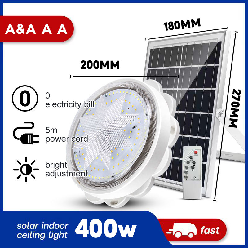 A&A A A 1500W Solar Chandelier Lights Adjustable White and Yellow Light ...