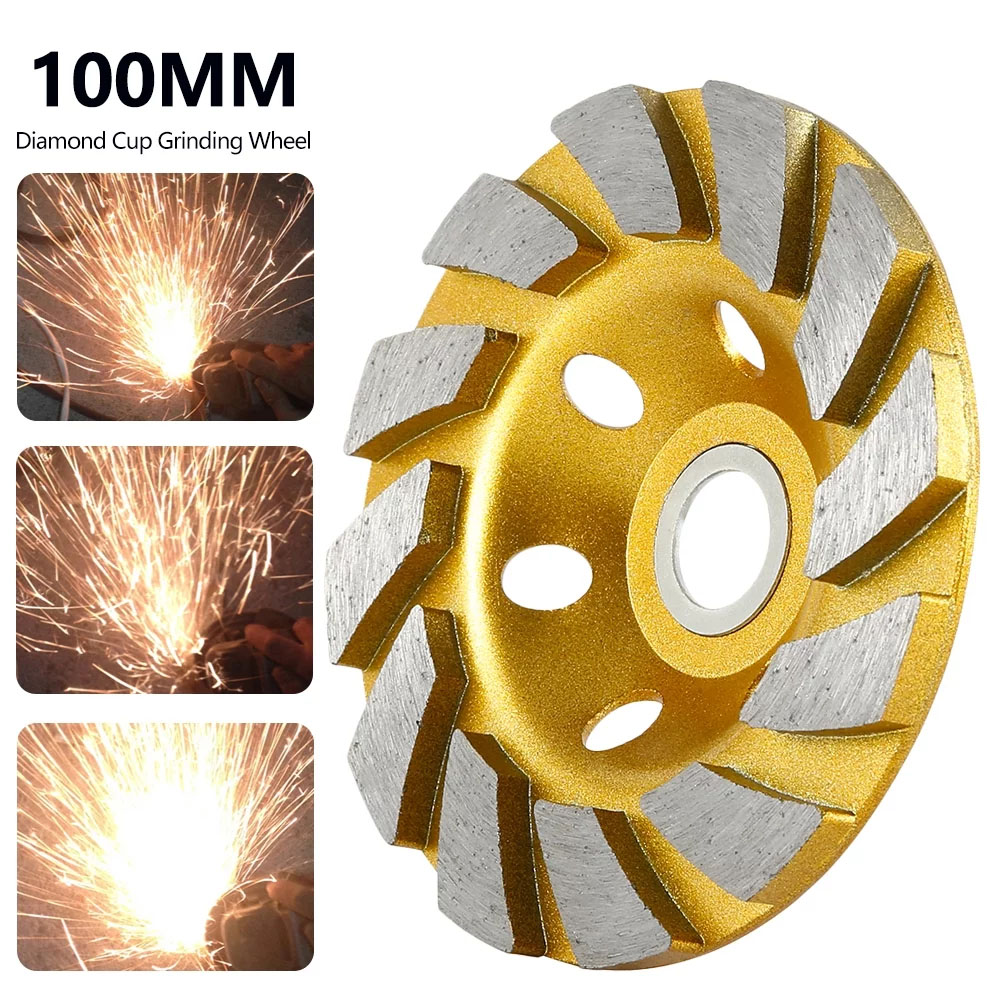 ##(cup wheel GLOD) 100mm 4 Diamond Segment Grinding Wheel Disc Bowl ...