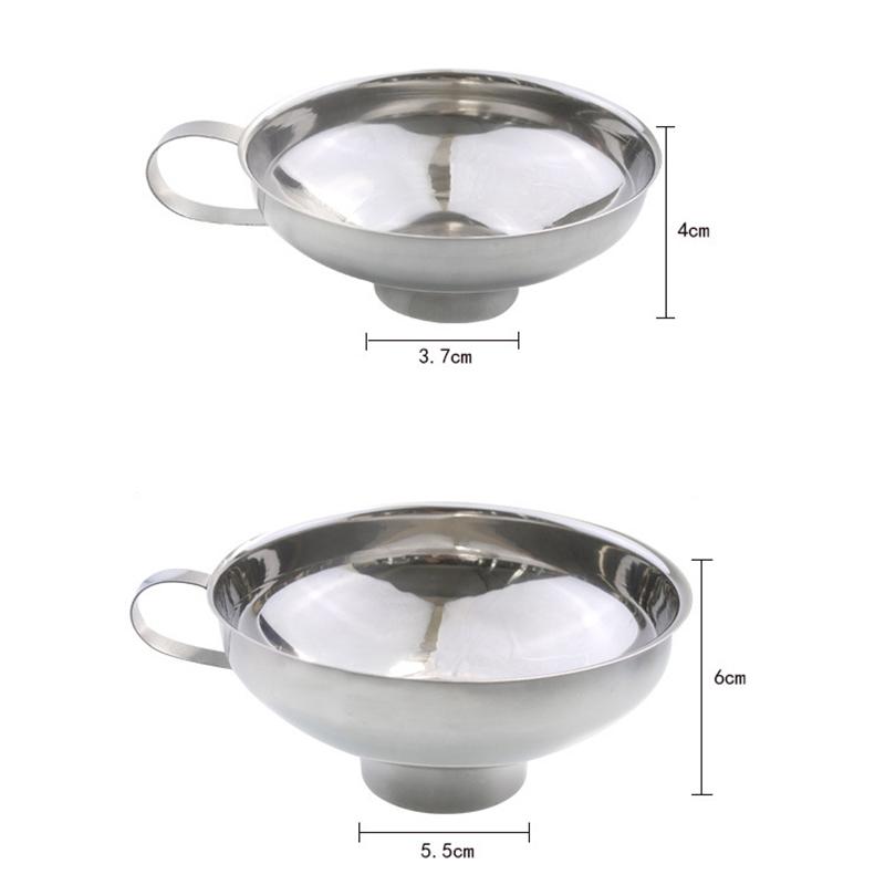 2 Pcs Set Funnel for Wide and Regular Jars Useful Stainless Steel Wide Mouth Canning Funnel ...