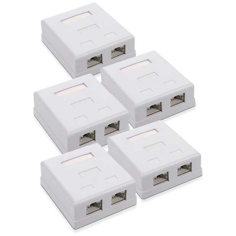 RJ45 Network Socket - Shielded Surface Mounted Double Wall Socket with ...