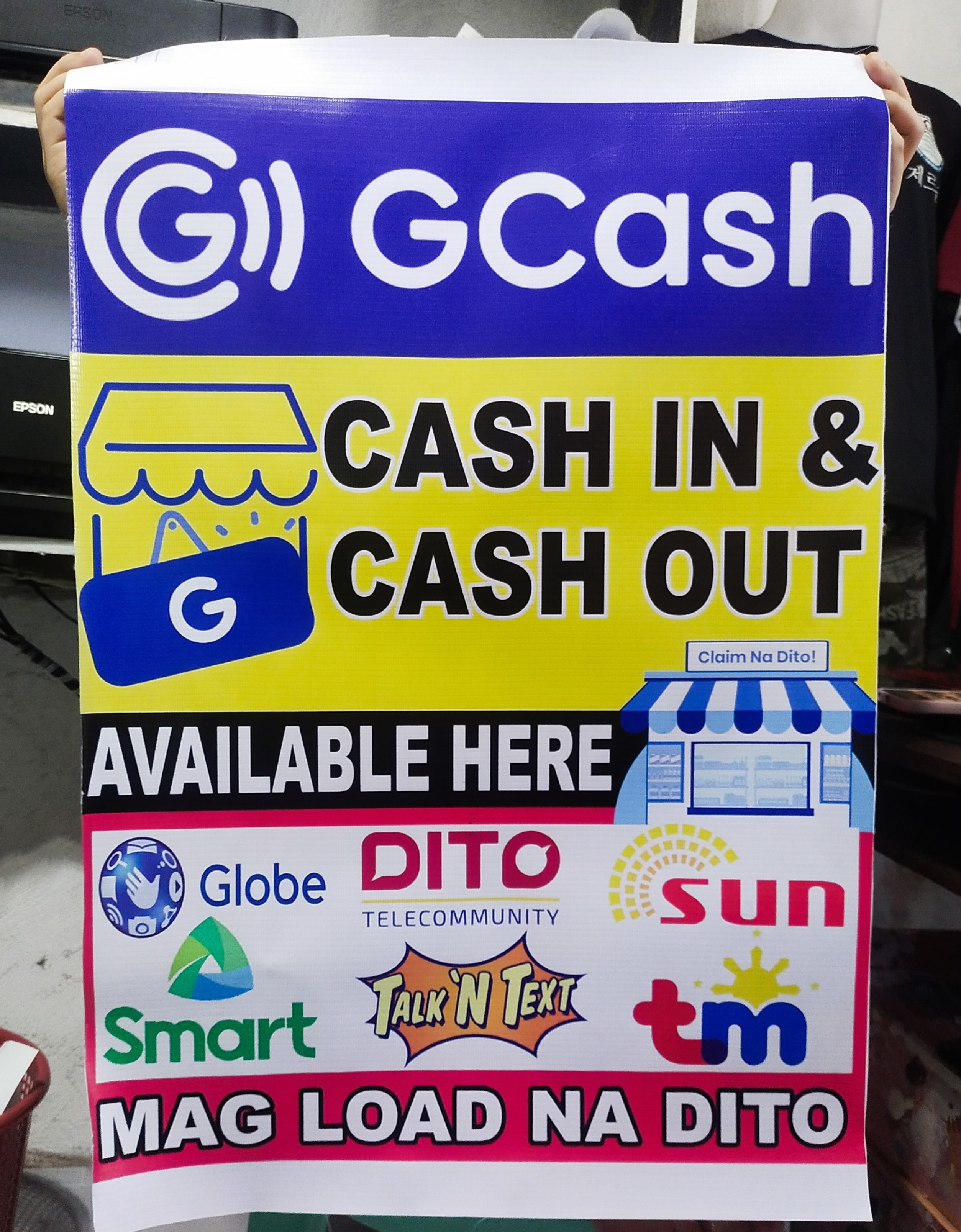 GCASH IN & OUT TARPAULIN SIZE 18X24 INCHES OR 1.5X2FT | Lazada PH