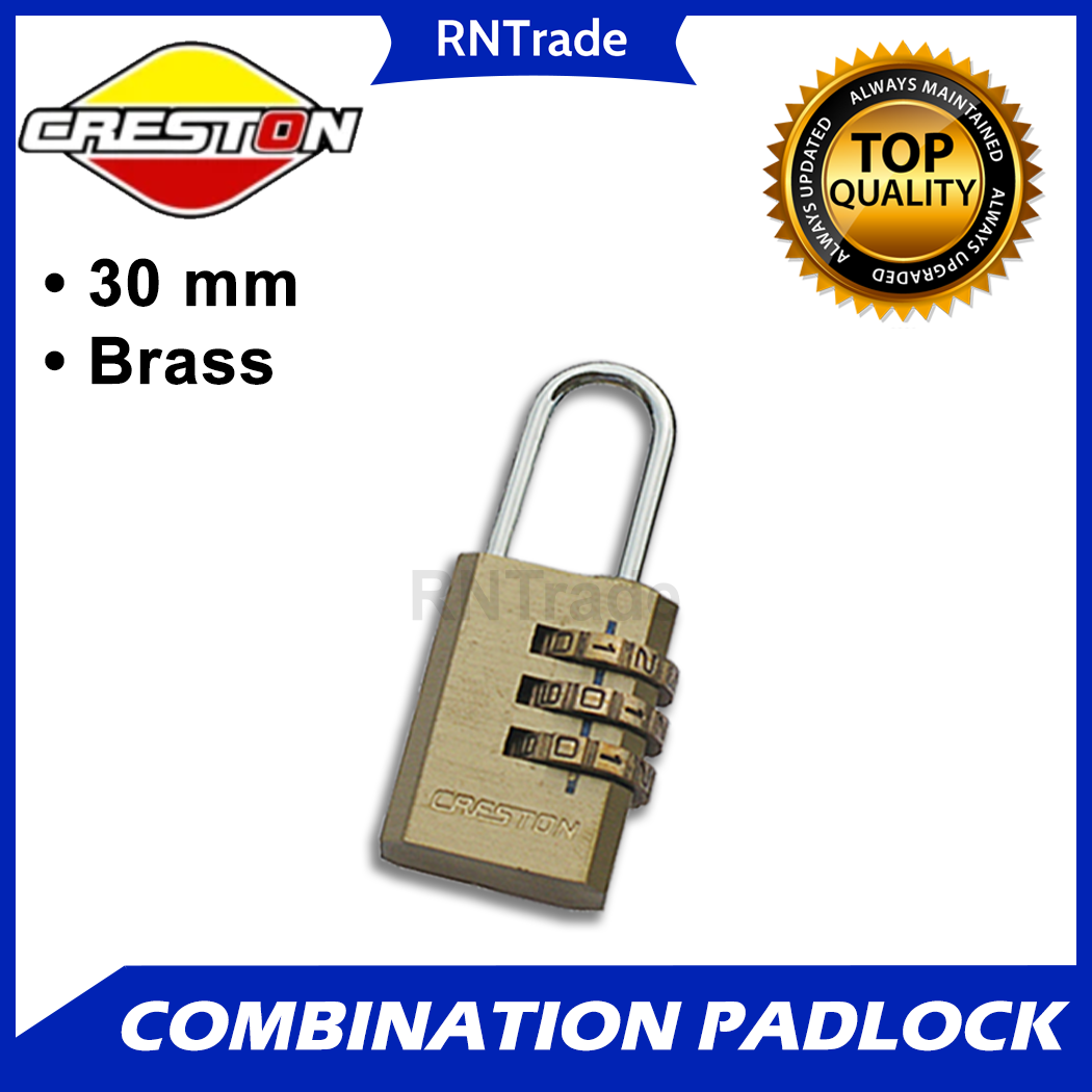 CRESTON Resettable Combination Brass Padlock, CB-6030 (30mm) | Lazada PH
