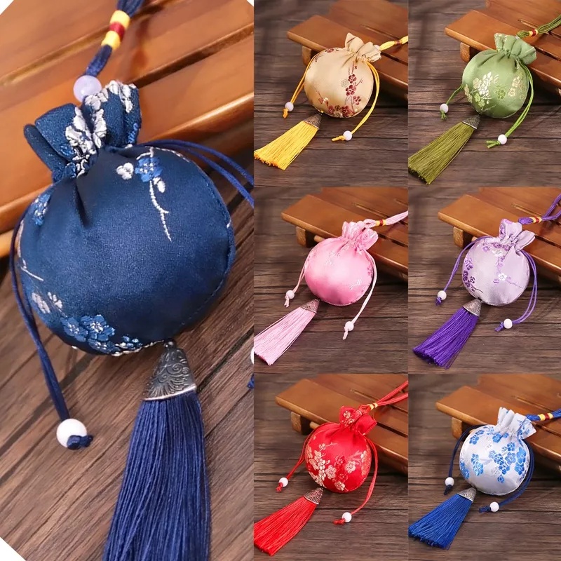 Sachet purse gold silk lavender wormwood repellent sachet pendant ...