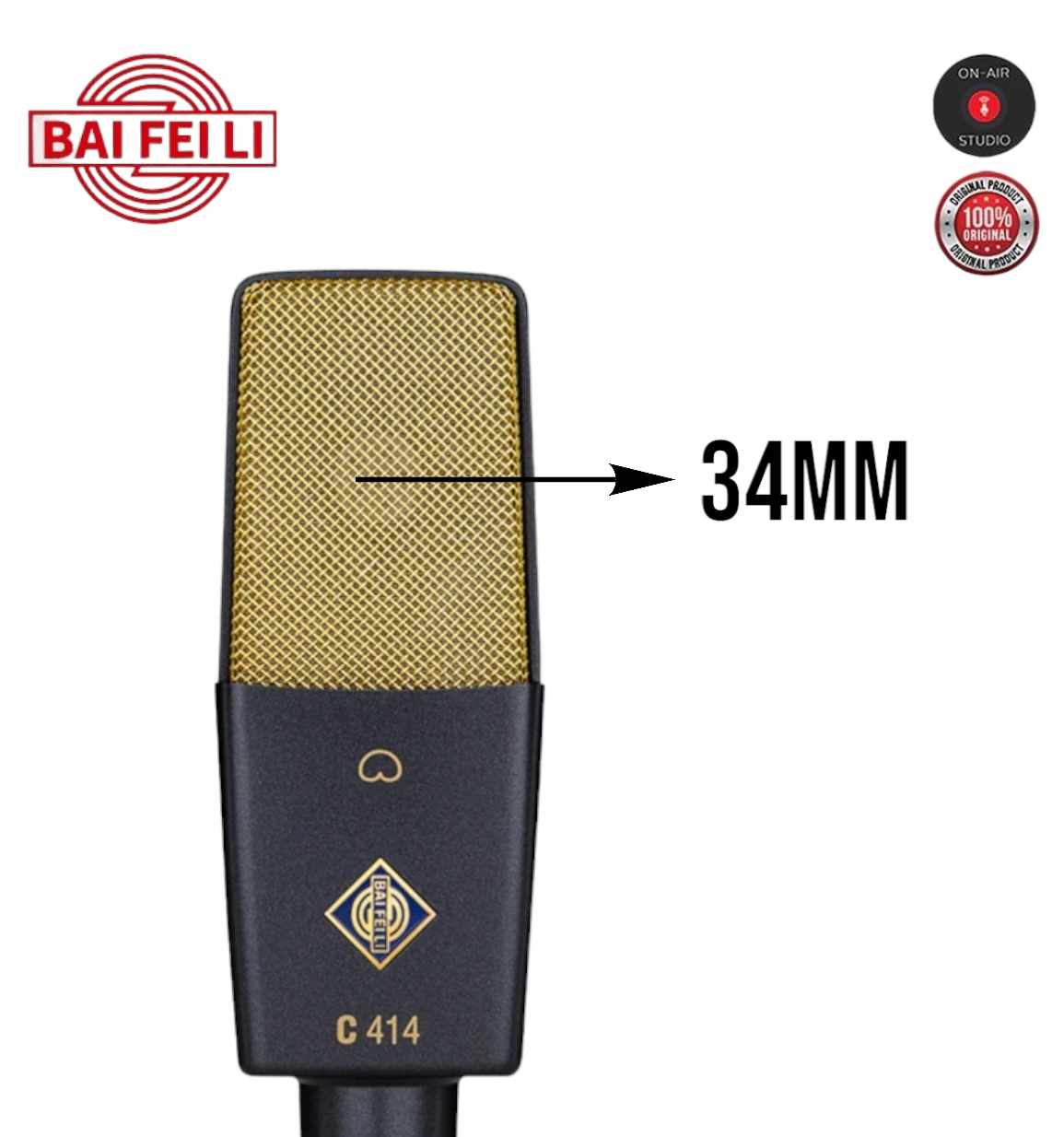 BAIFEILI C414 Professional Condenser Microphone XLR Cardioid Mic for ...