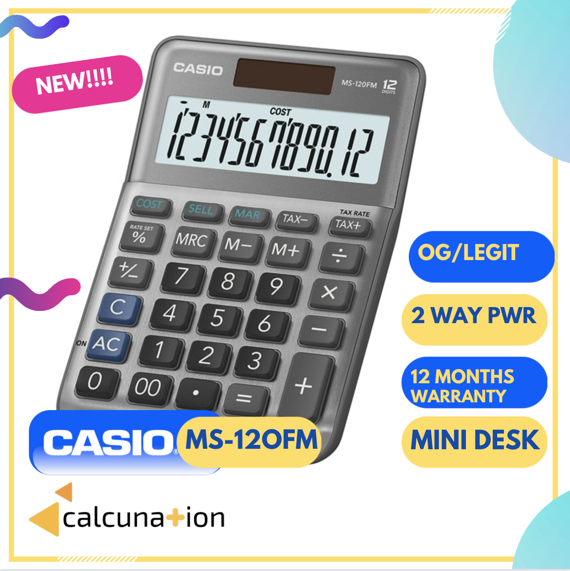 Calculator - Casio MS120FM Grey FREE CASE | Lazada PH