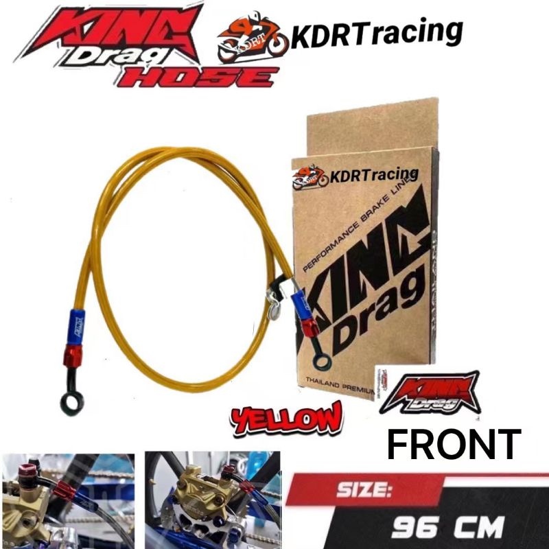 KING DRAG BRAIDED BRAKE HOSE 60cm REAR 96cm FRONT FOR MOTORCYCLE AEROX ...