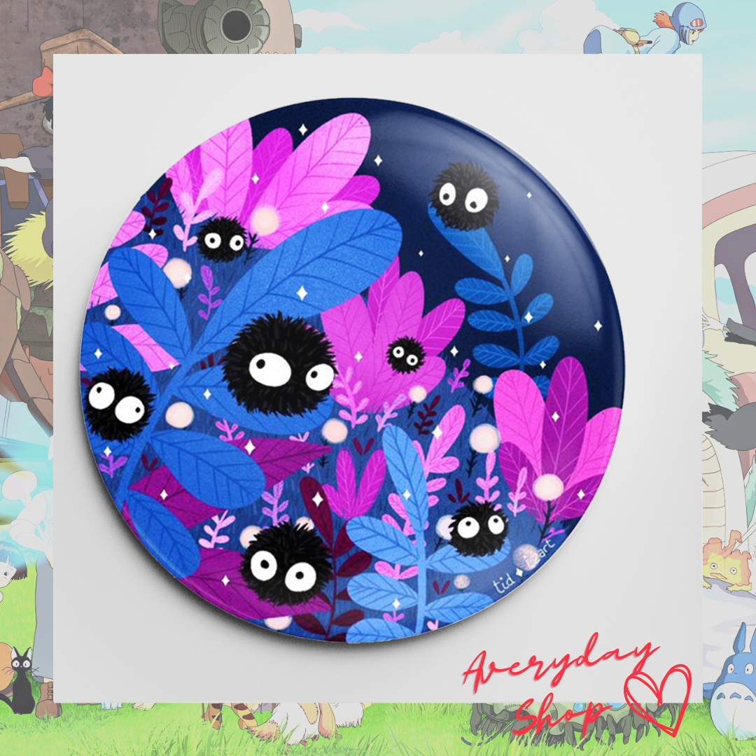 Ghibli Button Pin 2.25 Inch #1 - Glossy or Matte or Glitter or Rainbow ...