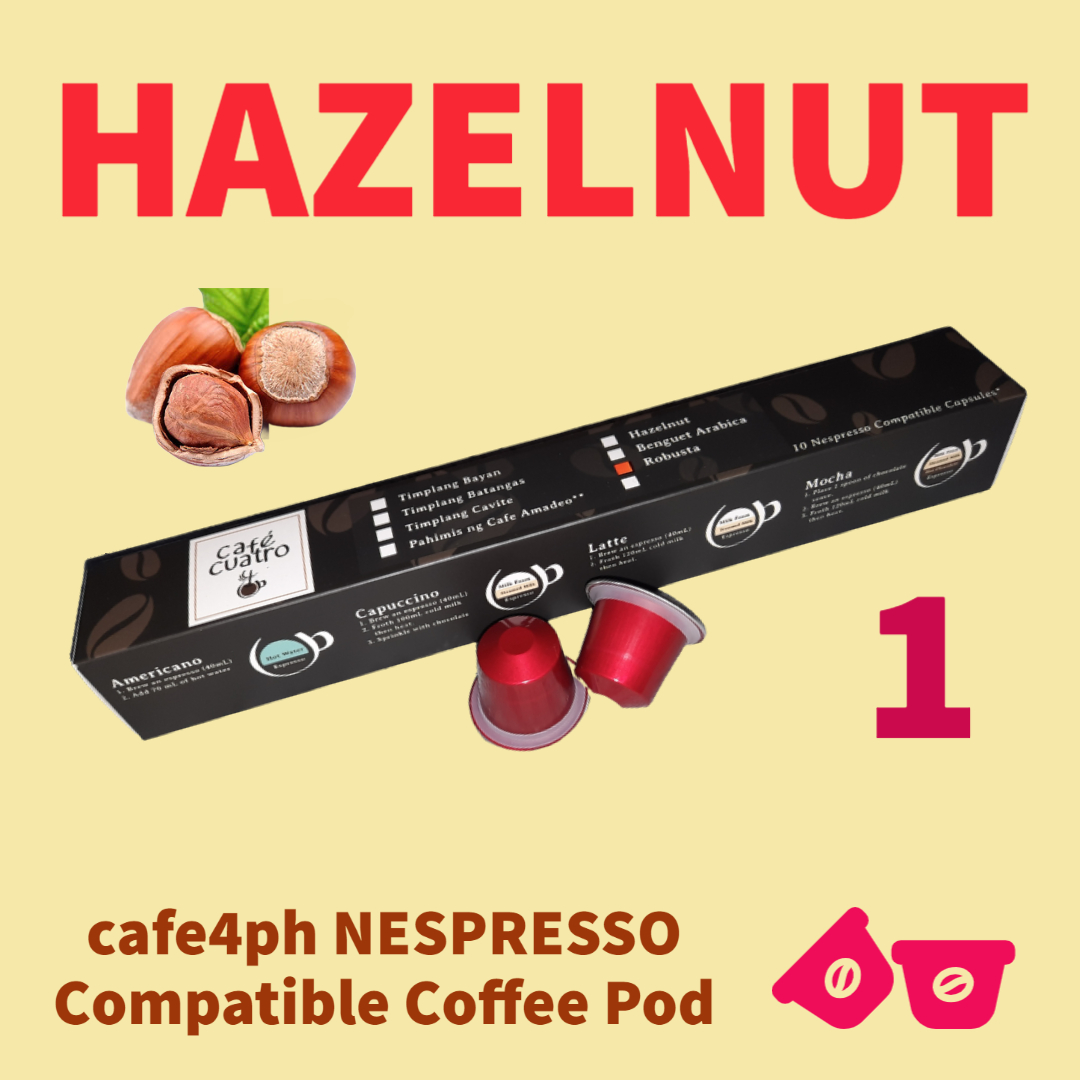cafe4ph HAZELNUT Nespresso Compatible Capsules (Local Robusta Coffee ...