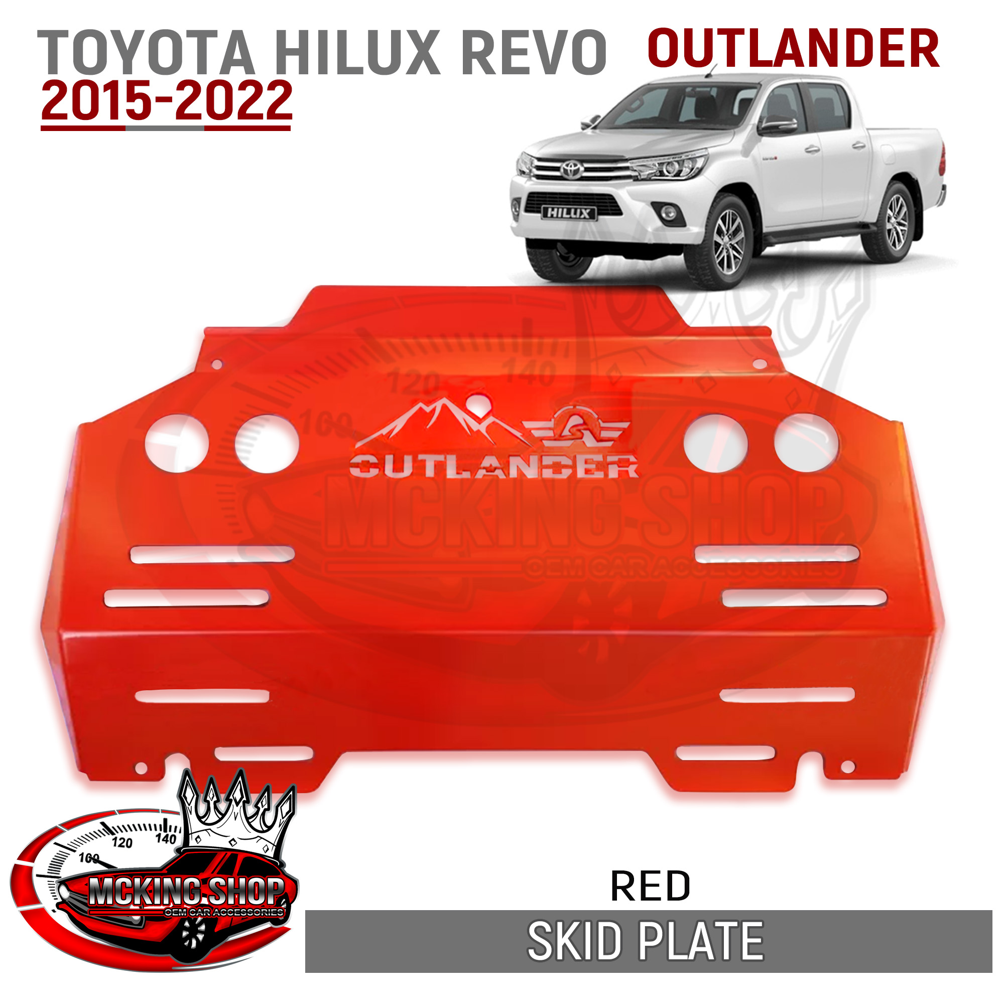 Toyota Hilux Revo 2015-2022 Outlander Metal Skid Plate (Red) | Lazada PH