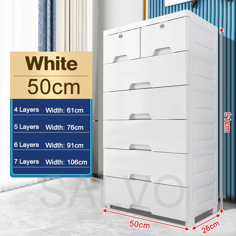 Wenner 7 Layers Drawer Storage Cabinet Clothes Organizer Movable Locker ...
