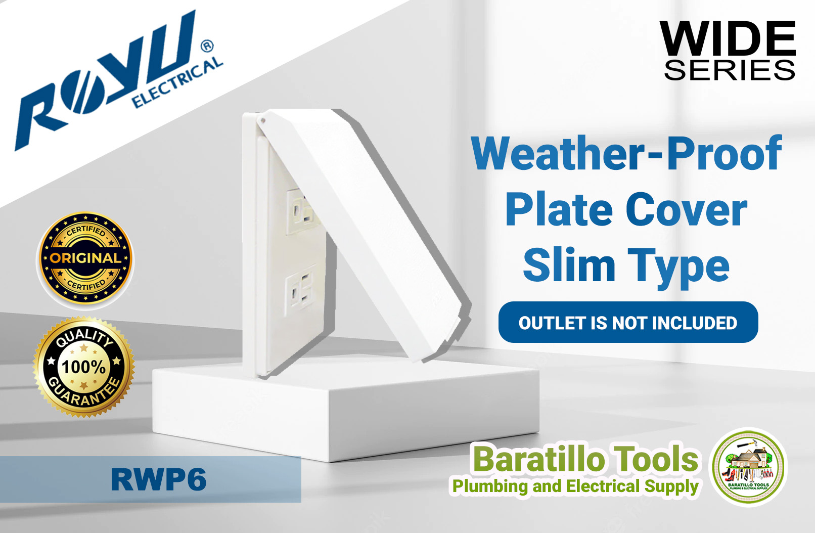 ROYU Wide Series Weather-Proof Plate Cover Slim Type RWP6 | Lazada PH