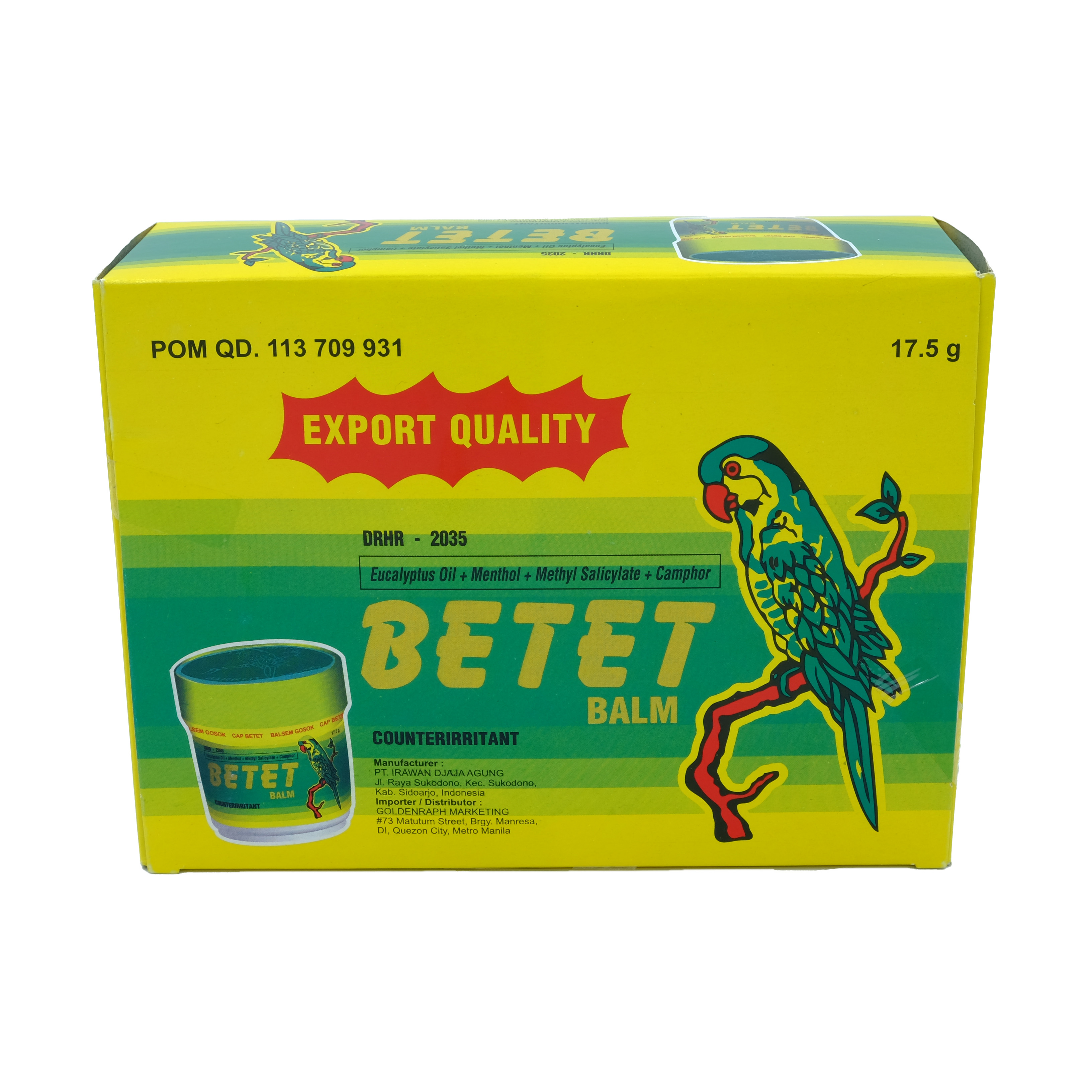 Parrot Brand Betet Balm (17.5g x 12 pcs) Balsem Gosok Balsem Hijau UPDATED PACKAGING | Lazada PH