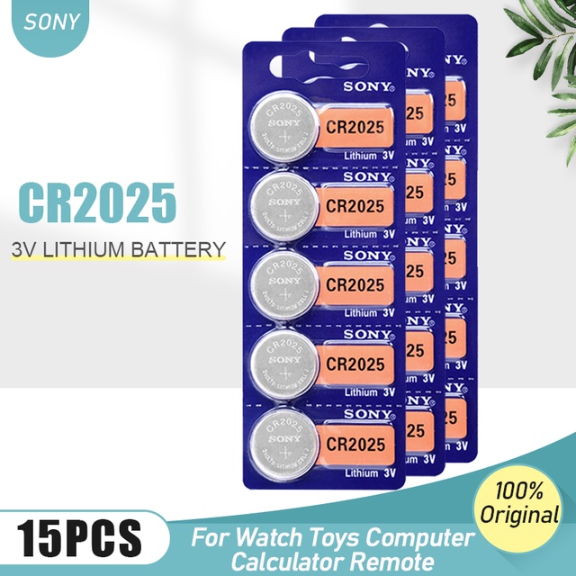 Sony CR2025 2025 3V Lithium Coin Cell For Car Key Remote Control Watch ...
