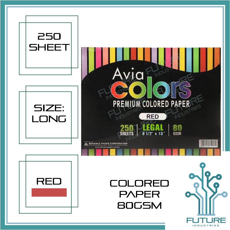 Colored Paper Assorted Color Blue Color Red Color Avia Brand 80gsm 250 ...